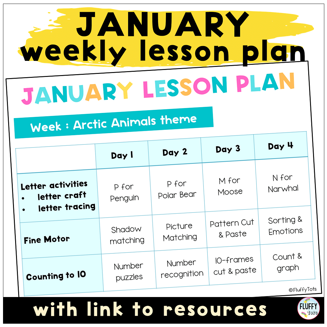 Fun January Lesson Plan Ideas for Toddler and Preschool with 3 Main ... Fun January Lesson Plan Ideas for Toddler and Preschool with 3 Main ...